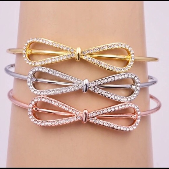 Willa | Jewelry | Australian Crystal Bow Bangle | Poshmark
